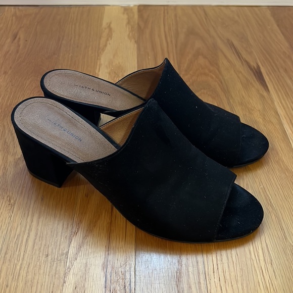 14th & Union | Shoes | 4th Union Black Suede Mule Sandals | Poshmark